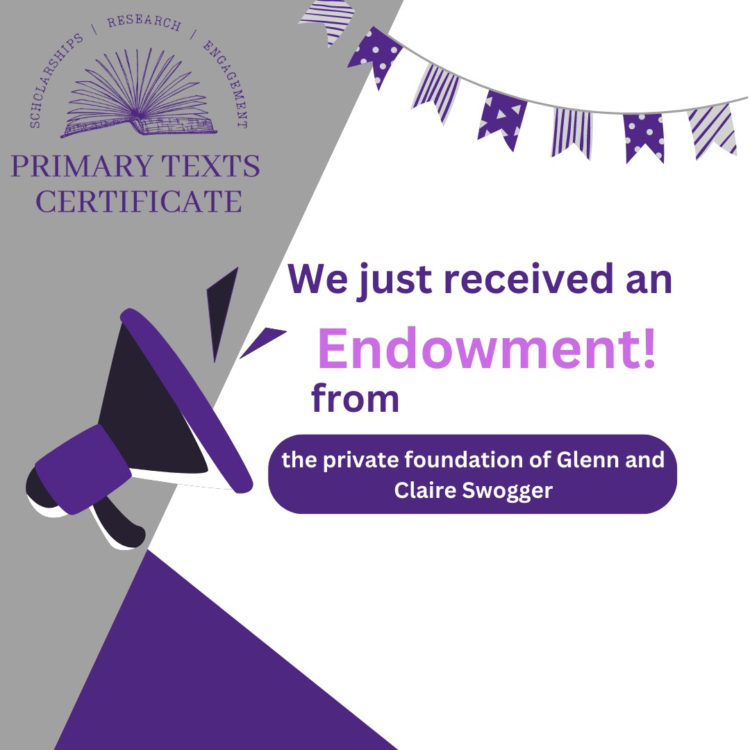 Primary Text Certificate Program Receives Endowment